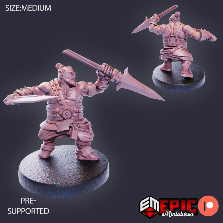 3D Printable Bulky Dwarf Fighting / Dwarven Warrior / Male Mountain ...