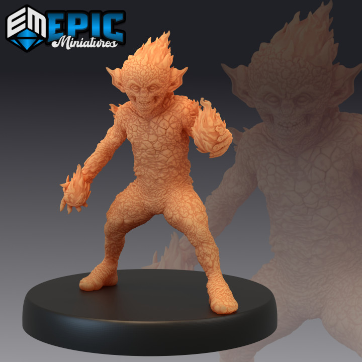 3D Printable Magmin Set / Fire Elemental Creature / Magma Lava ...