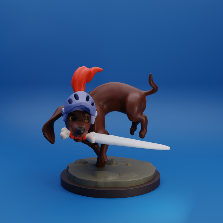 3D Printable Sir Rossi the Dapper, Dachshund Knight by Lavender Devilry