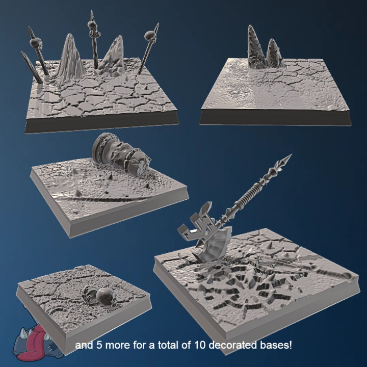 3D Printable 10 square demon world rage bases by Feed My 3dPrinter