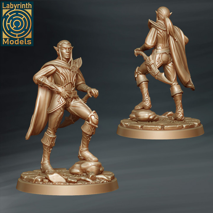 3D Printable Dark Elf Citizens Collection - 32mm scale by Labyrinth Models