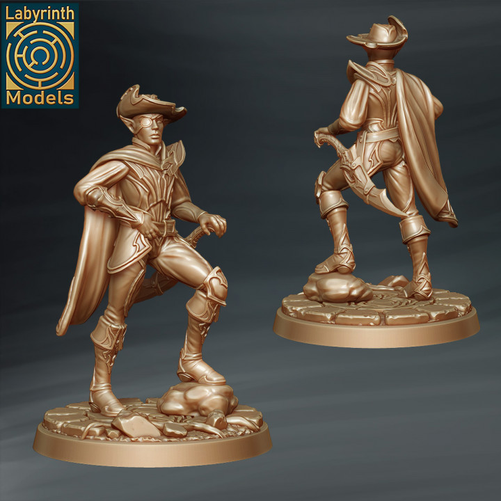 3D Printable Dark Elf Citizens Collection - 32mm scale by Labyrinth Models