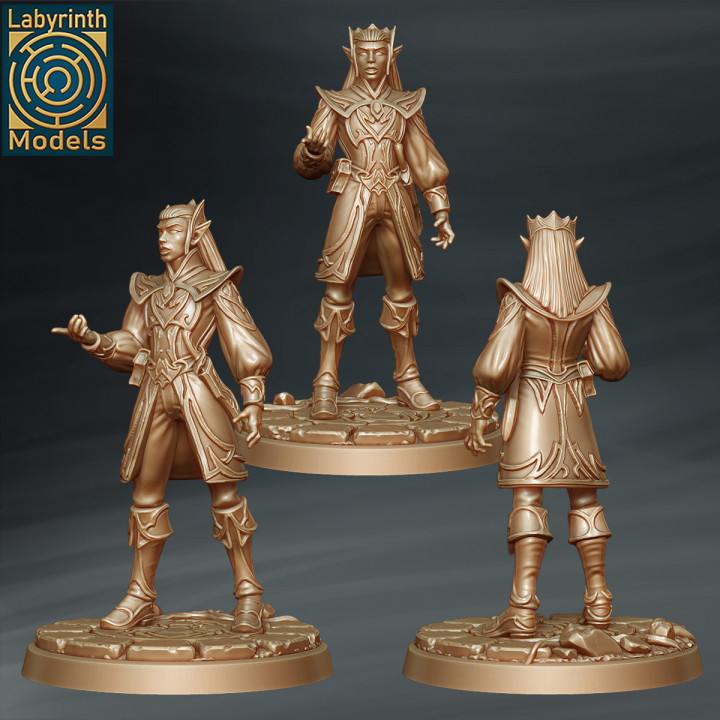3D Printable Dark Elf Citizens Collection - 32mm scale by Labyrinth Models