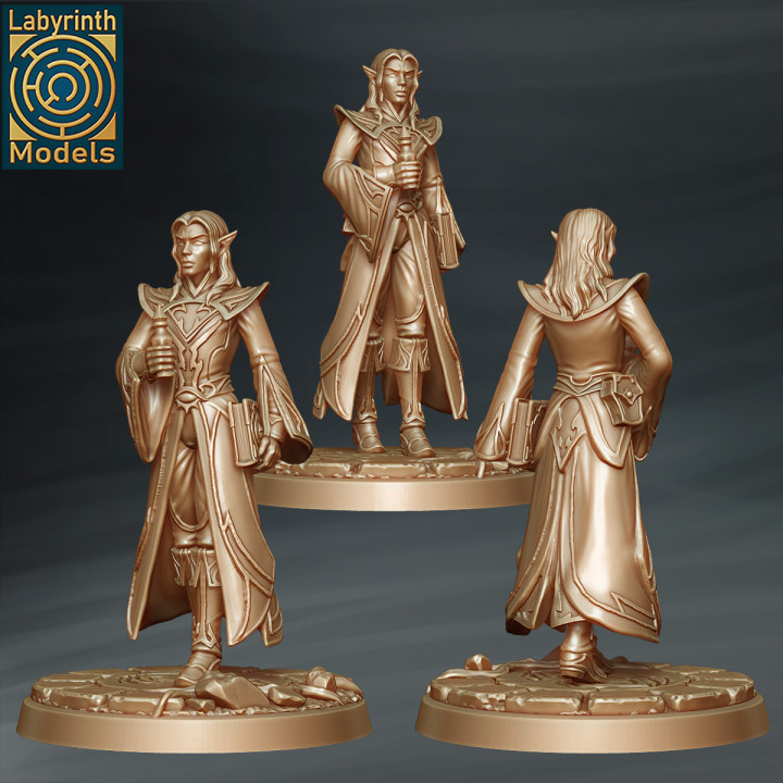 3D Printable Dark Elf Citizens Collection - 32mm scale by Labyrinth Models