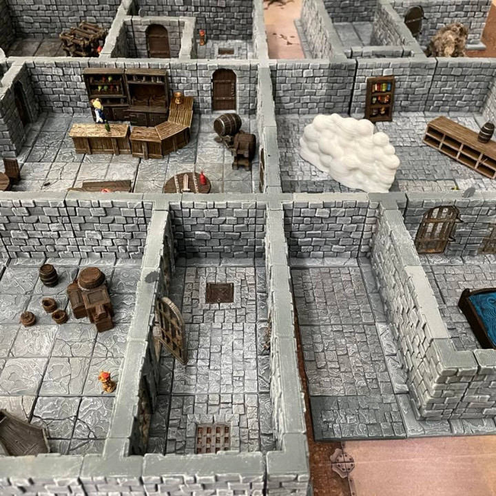 3D Print of Dungeon Tiles Set by jacquelinetunstillconnor