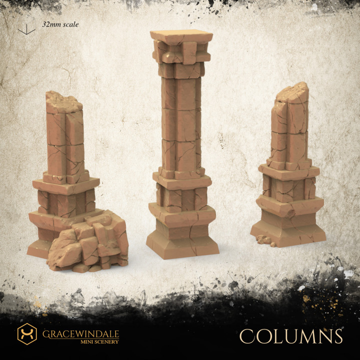 3D Printable Columns by Gracewindale Mini Scenery