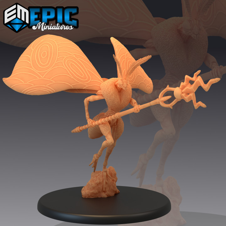3D Printable Moth Queen Set / Huge Insect Hybrid / Insectoid Lord ...