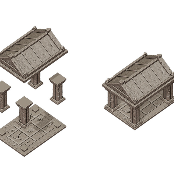 3D Printable Mausoleum Set - TABLETOP TERRAIN DND RPG SCATTER by Jason ...