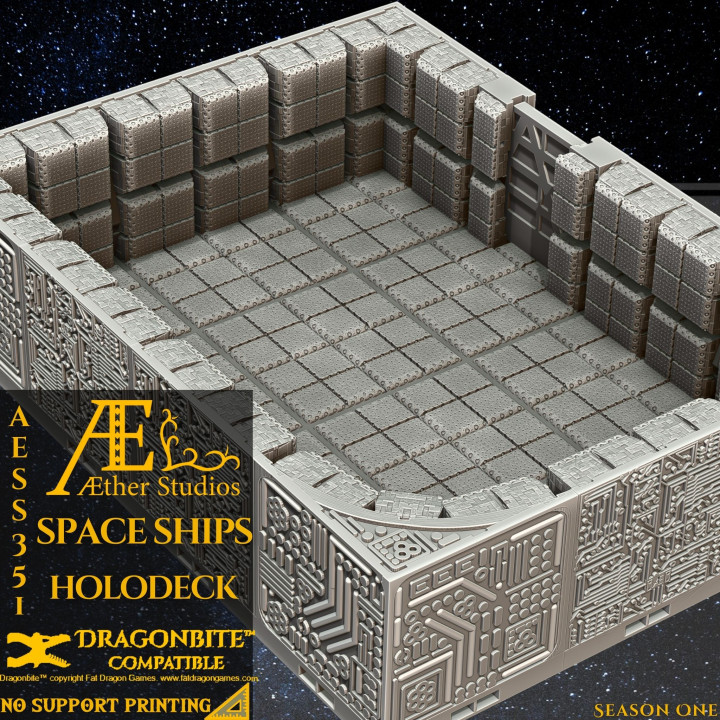 3D Printable AESS351 – Space Ships: Holodeck by Aether Studios