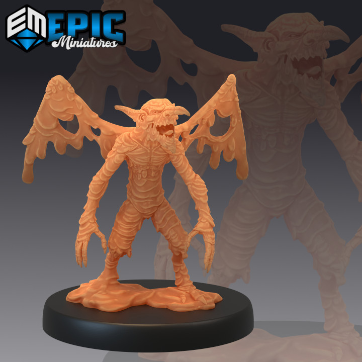 3D Printable Mud Mephit Set / Evil Swamp Imp / Winged Humanoid ...