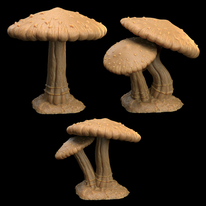 3d Printable Massive Mushroom Trees Terrain Presupported Mushroom