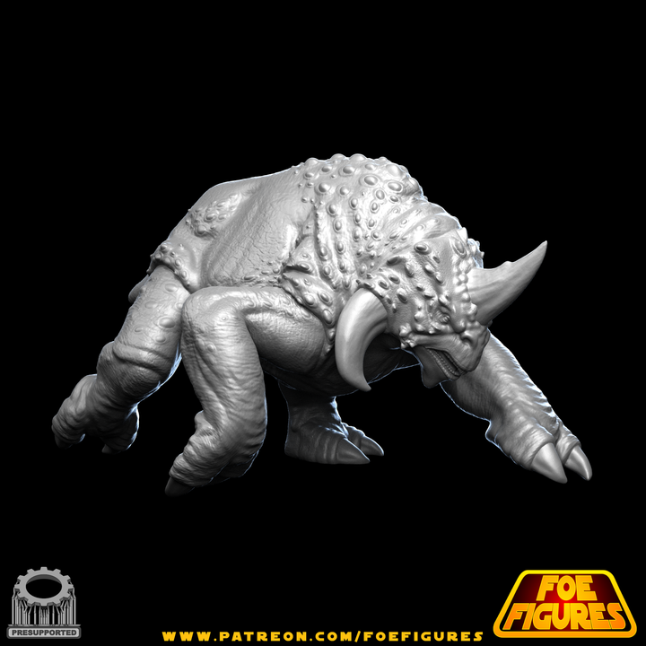 3D Printable Space Rhino (males) by Foe Figures