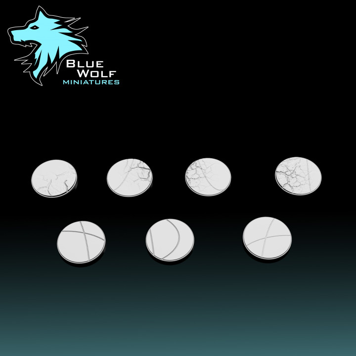 3D Printable Occupied Planet Themed 27mm Round Bases by Blue Wolf ...