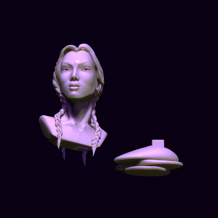 3D Printable bust of an asian girl by Viktoriya Kabanova