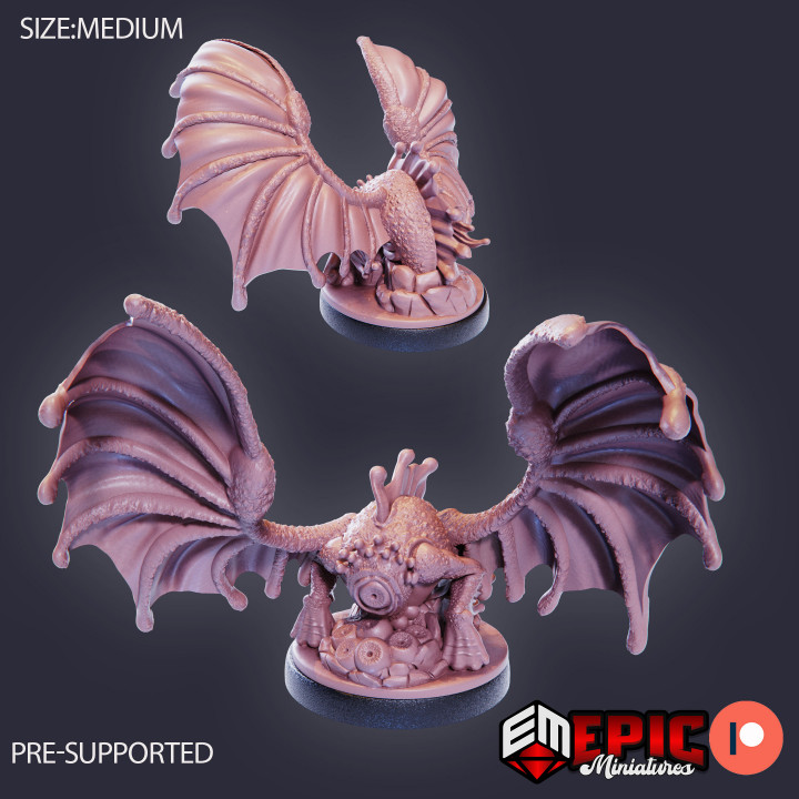 3D Printable Dream Spawn Set / Evil Winged Observer / Flying Eye Watcher / Dreamland Encounter ...