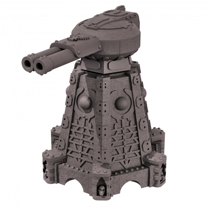 3D Printable Imperial Defence Turret Wargame Scatter Terrain by Lex Addams