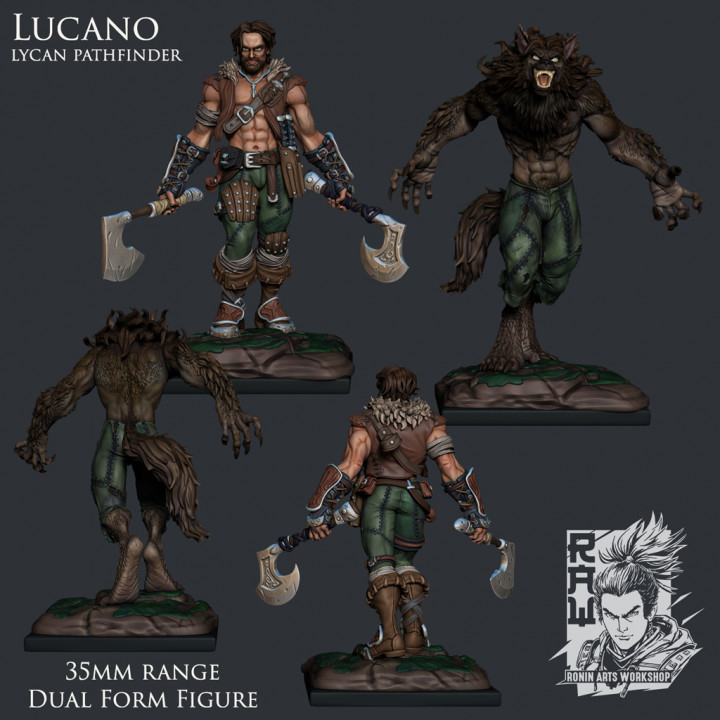 3D Printable Lucano The Lycan Pathfinder - Dual Form Mini by Ronin Arts ...