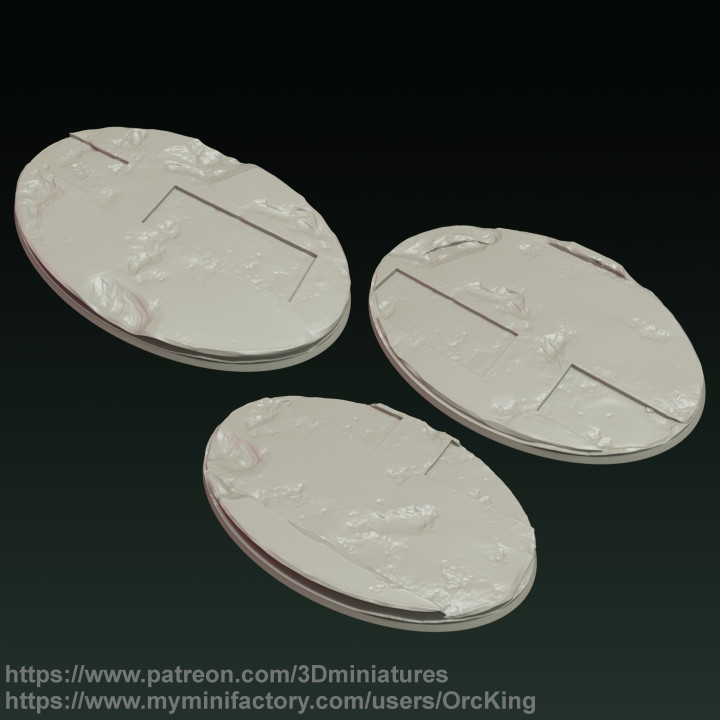 3D Printable Urban 90mm Oval Base by Orc King Studio