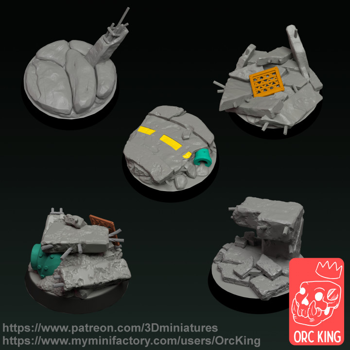 3D Printable Urban 40mm Bases by Orc King Studio