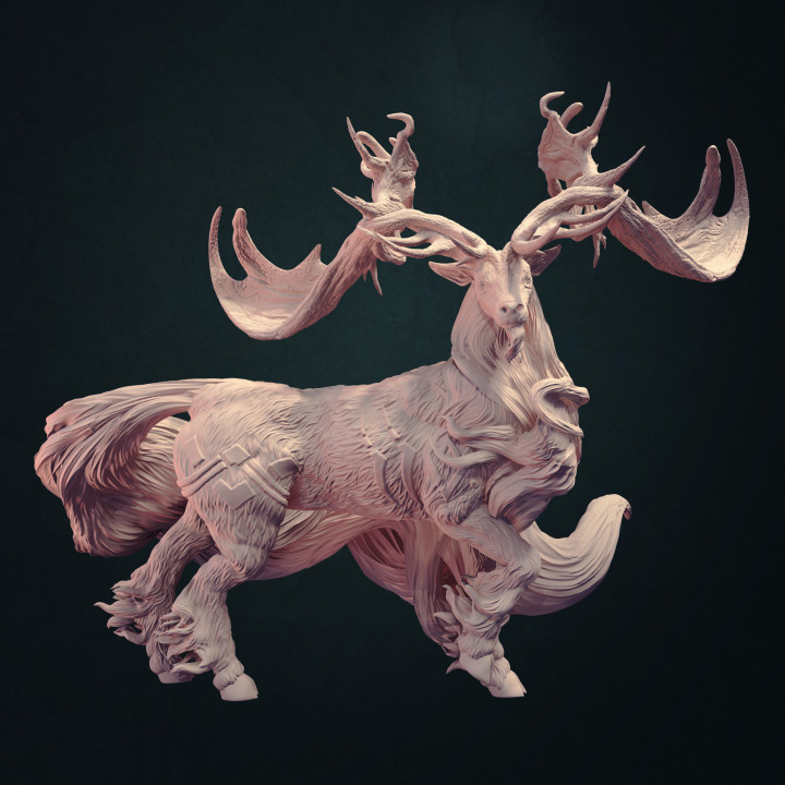 3D Printable Mythic Stag #03 by Kraken's Vault