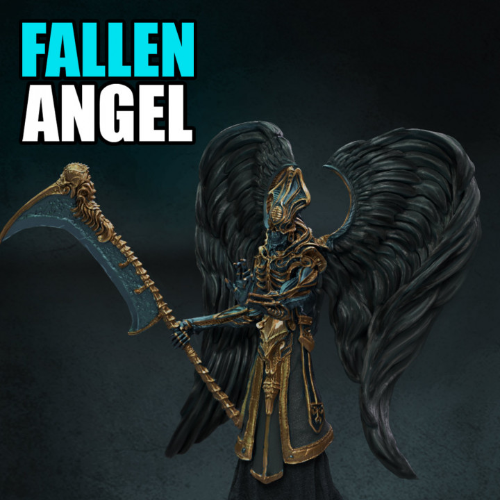 3D Printable UNDEAD MONASTERY FALLEN ANGEL by Necropunks Miniatures