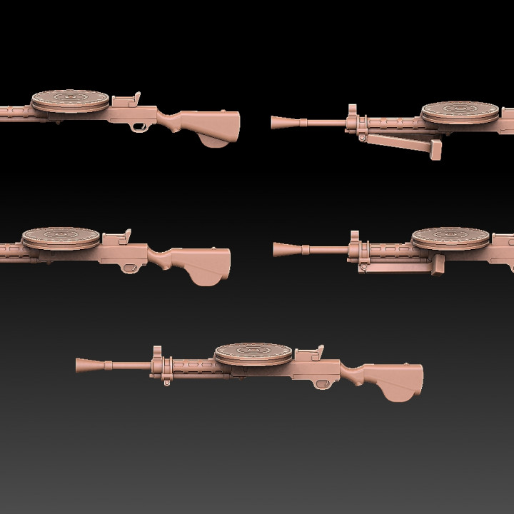 3D Printable Degtyarov DP-27 Light Machine Gun by Sharedog Miniatures
