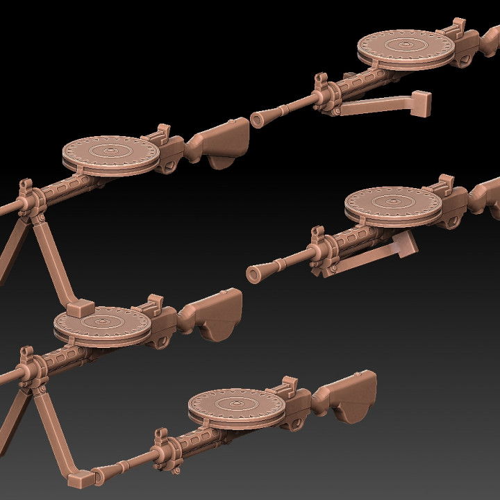 3D Printable Degtyarov DP-27 Light Machine Gun by Sharedog Miniatures