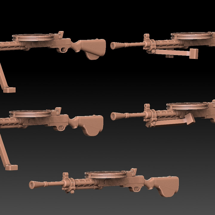 3D Printable Degtyarov DP-27 Light Machine Gun by Sharedog Miniatures