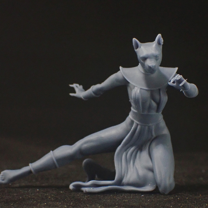 3D Printable Bastet, Cat Form | 75mm | PreSupported by Bella Nacht Minis