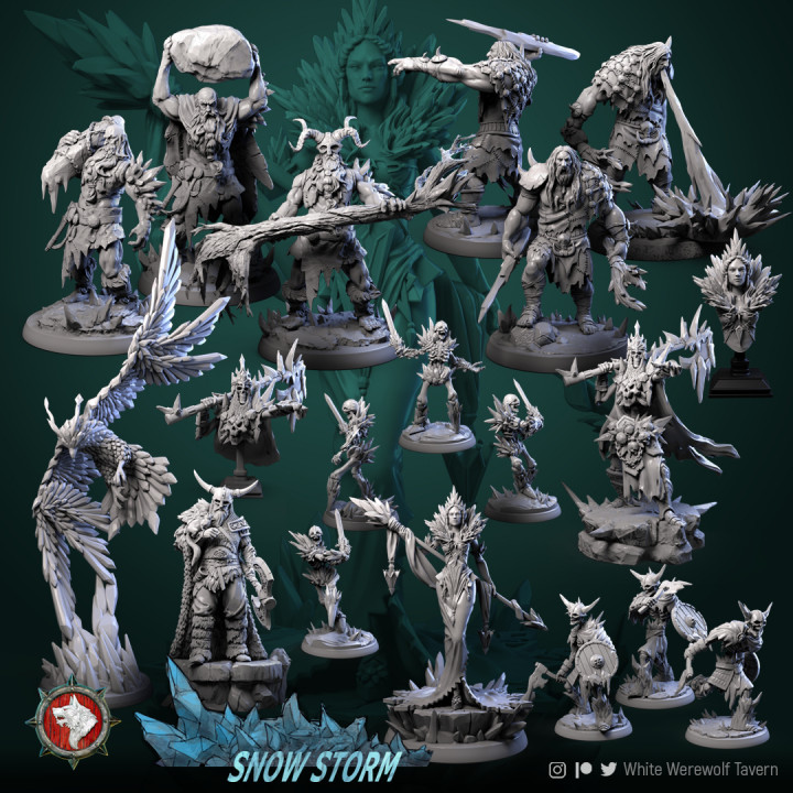 3D Printable 'Snow Storm' November 2021 release 20 STL's miniatures pre ...