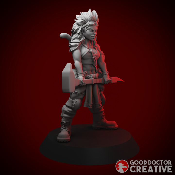 3D Printable Female Wasteland Scavenger by Good Doctor Creative