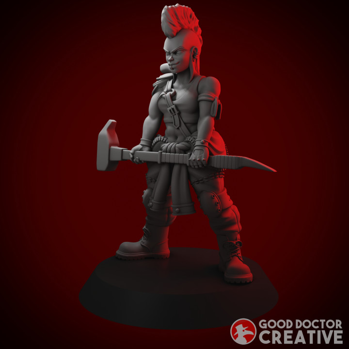 3D Printable Female Wasteland Scavenger by Good Doctor Creative