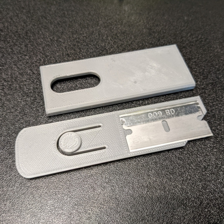 3D Printable Retractable Single-Edge Razor Box-Cutter by Josh