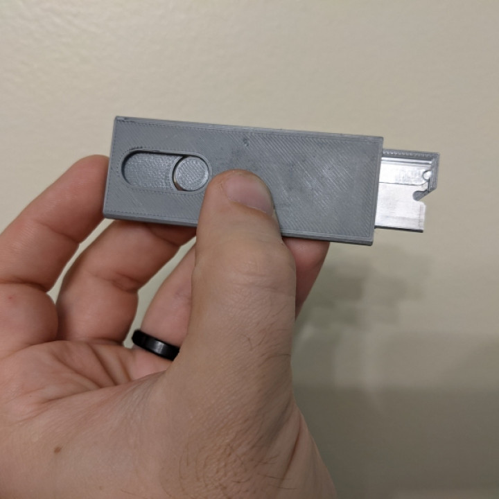 3D Printable Retractable Single-Edge Razor Box-Cutter by Josh