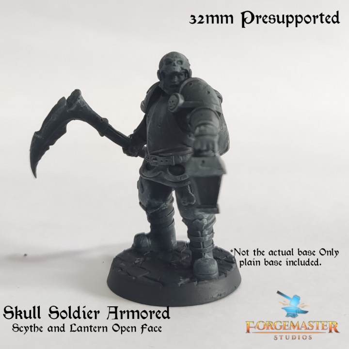 3D Printable Human Death Knight - Skull Soldier Armored Scythe and ...