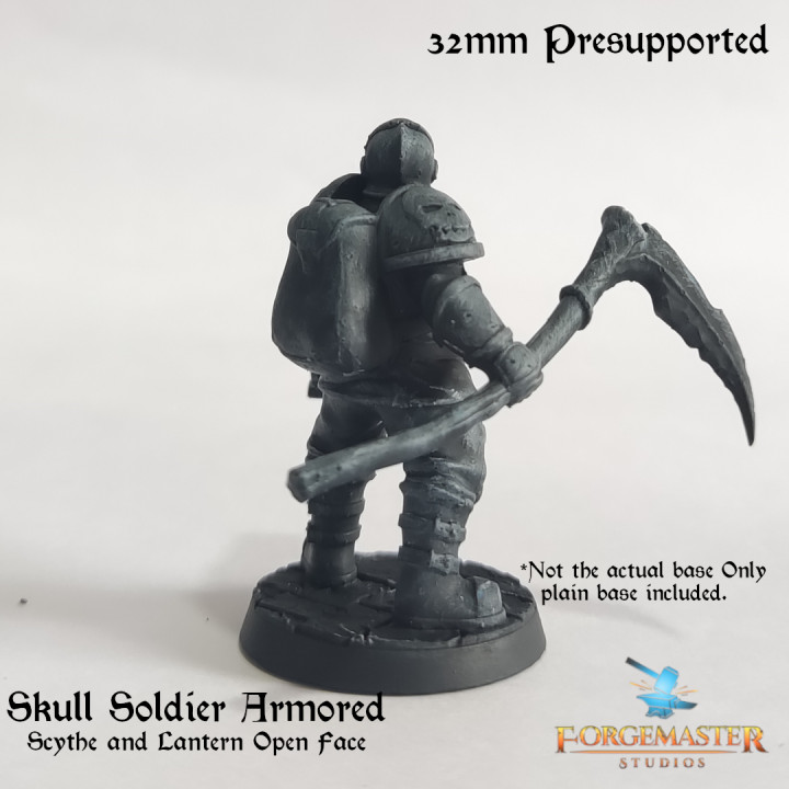 3D Printable Human Death Knight - Skull Soldier Armored Scythe and ...