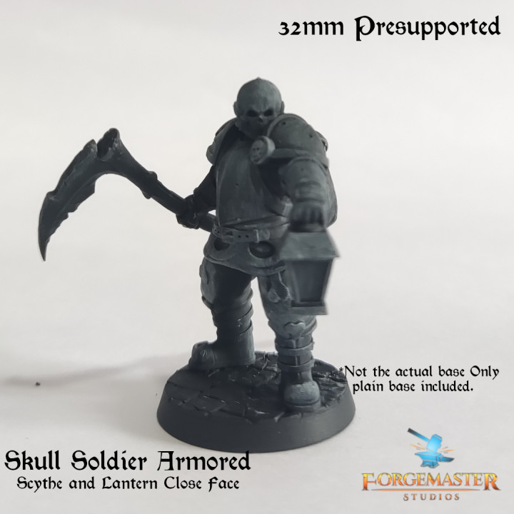 3D Printable Human Death Knight - Skull Soldier Armored Scythe and ...