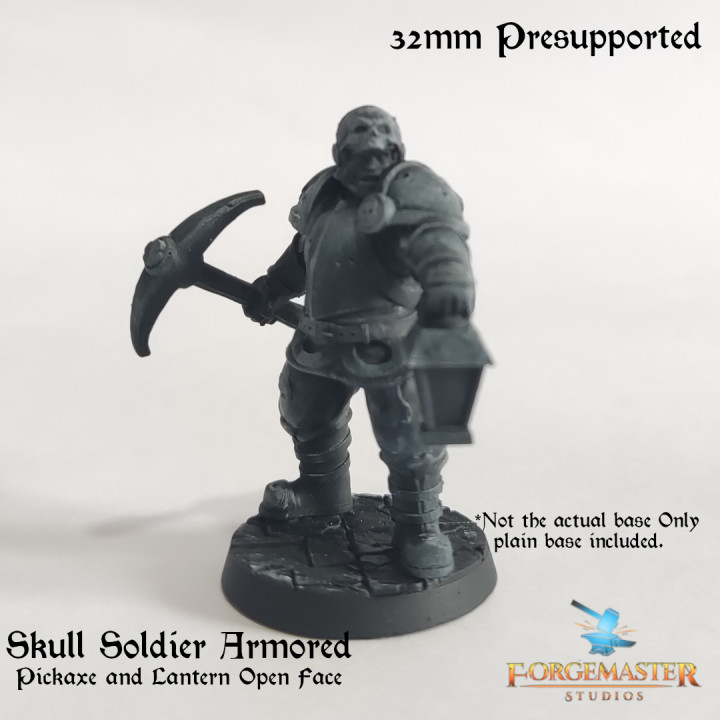 3D Printable Human Death Knight - Skull Soldier Armored Pickaxe and ...