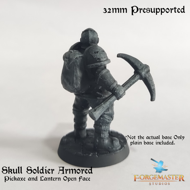 3D Printable Human Death Knight - Skull Soldier Armored Pickaxe and ...