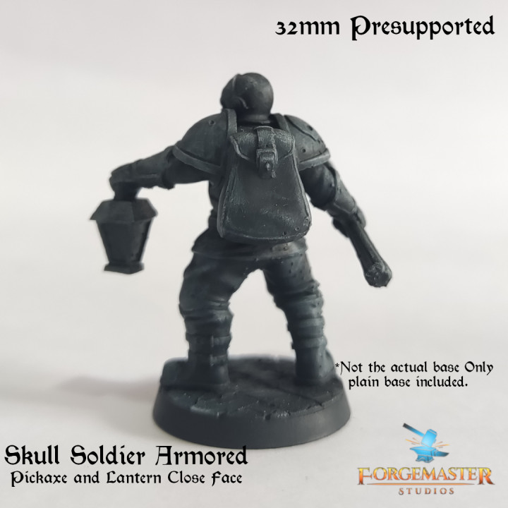 3D Printable Human Death Knight - Skull Soldier Armored Pickaxe and ...