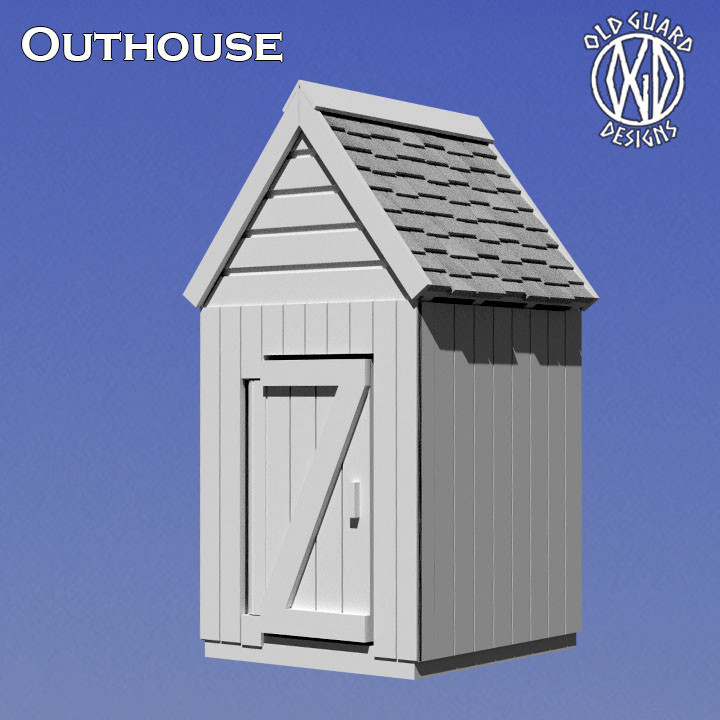 3D Printable Medieval Fantasy Outhouse 25mm by Tim Shea