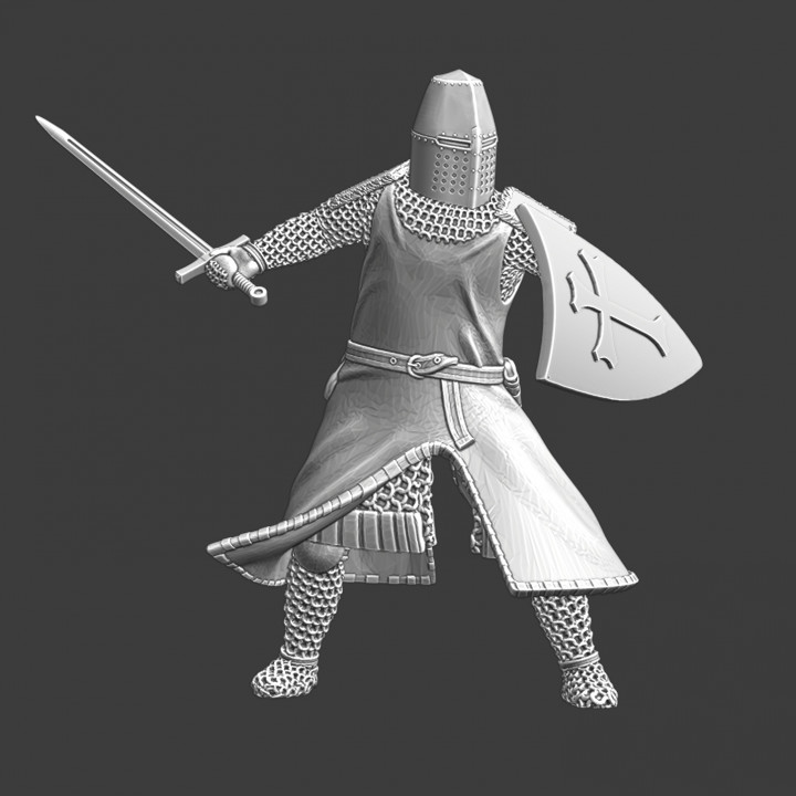 3D Printable Medieval Order Knight - Great helm and sword by Northern ...