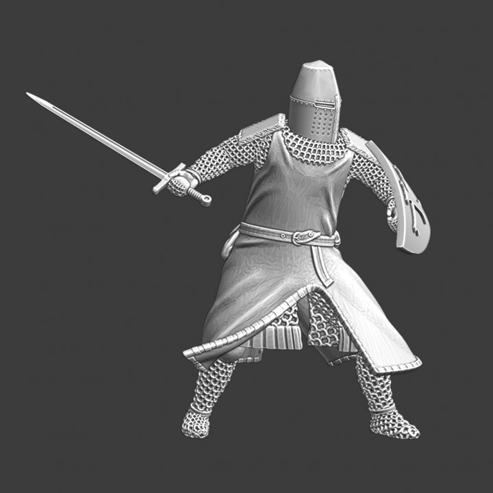 3D Printable Medieval Order Knight - Great helm and sword by Northern ...