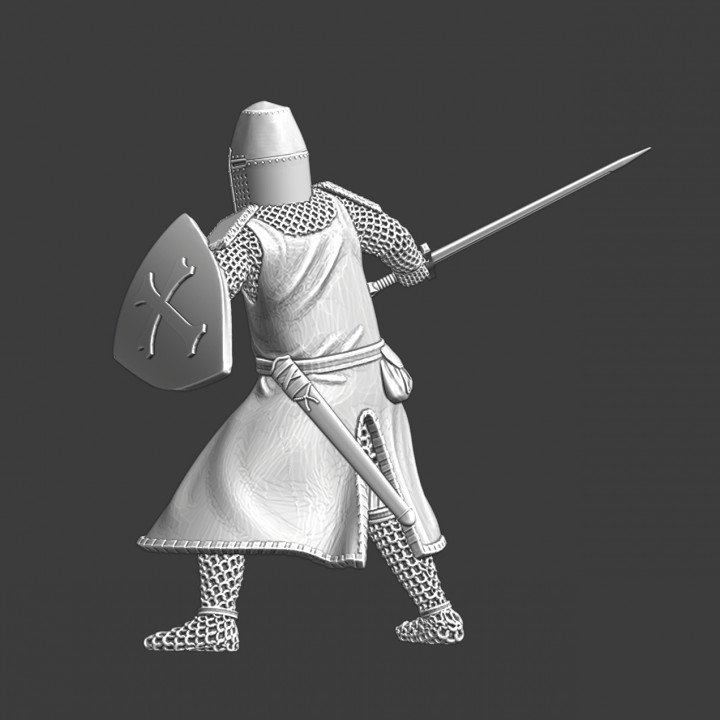 3D Printable Medieval Order Knight - Great helm and sword by Northern ...