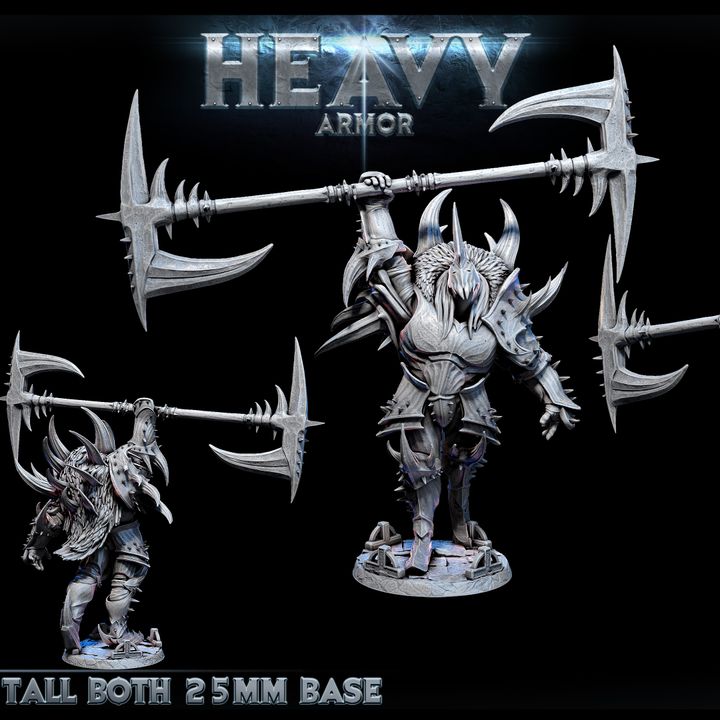 3D Printable Axe Man (3 poses)-(2 sizes) by Mini Monster Mayhem