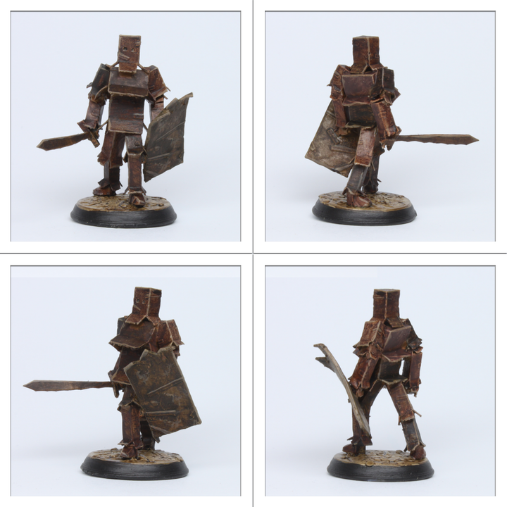 3D Print of Cardboard Chevalier (pose 1 of 2) by alvarney