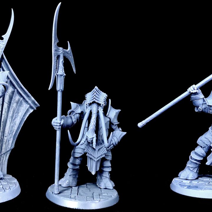 3D Printable Shrouded tusk (pose 1 of 3)-(2 sizes) by Mini Monster Mayhem