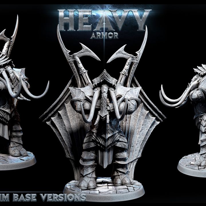 3D Printable Shrouded tusk (3 poses)-(2 sizes) by Mini Monster Mayhem