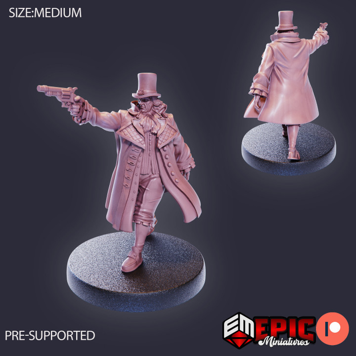 3D Printable Baron Gregory Pistol / Steampunk Mastermind / Evil ...