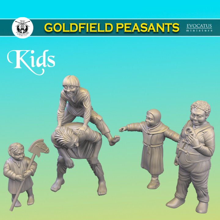 3D Printable Kids (Goldfield Peasants) by Tiny Furniture